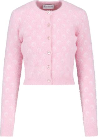 Marine Serre Kurz Geschnittener Cardigan Fluffy Moon
