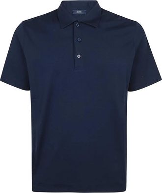 Herno Homme, Tops, Bleu, Taille: 2XL Polo en coton stretch Superfine