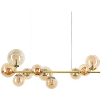 Ideal Lux Ideal Lux - perlage Plafonnier suspendu globe &agrave; 10 lumi&egrave;res en laiton