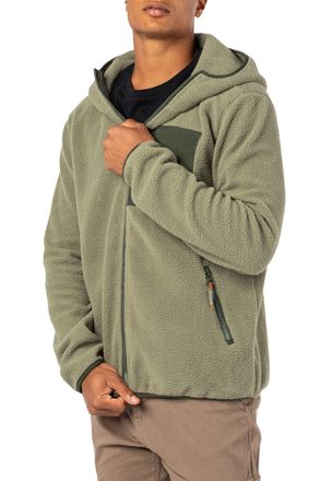 Sublevel Herren Teddy Fleecejacke mit Kapuze middle-green XXL