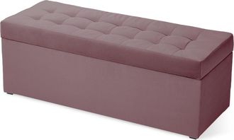 MG Design Polsterhocker 45 x 120 cm Rosa mit Stauraum (ca. 140 L), bis 300 kg belastbar, ohne Montage & leicht zu reinigen, angenehm matt mit feiner Struktur - 