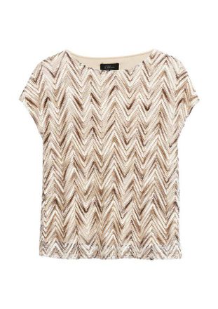 s.Oliver Kurzarmshirt T-Shirt Feinstrickpullover mit Futter
