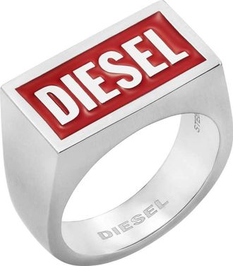 Diesel Ring F&uuml;r M&auml;nner Ring, L&auml;nge: 20mm, Breite: 20.6mm, H&ouml;he: 11.4mm Silberner Edelstahlring, DX1366040