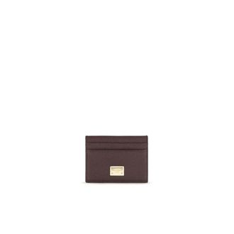 Dolce & Gabbana Kartenetui aus Kalbsleder mit Logo-Plakette - - Accessories - Damen - Braun - ONE SIZE