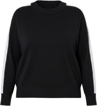 STUDIO UNTOLD Strickpullover Pullover oversized &Auml;rmelstreifen Ballon-Langarm