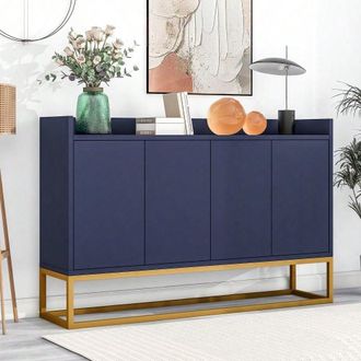 Generic Modernes 4-t&uuml;riges Buffet mit minimalistischem und klarem Stil - Nahtlos f&uuml;r optimale Eleganz (Marineblau)