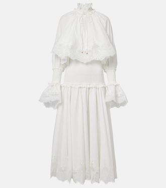 Zimmermann Robe longue Alchemy en coton &agrave; dentelle