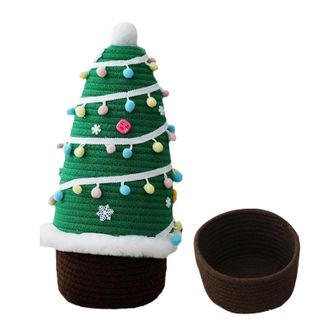 Generico Aufbewahrungsbeh&auml;lter - Korb aus gewebtem Seil, 42 cm, Bauernhaus mit gro&szlig;em Deckel, Mehrzweck-Organizer mit Griffen, ger&auml;umiger Versteck f&uuml;r Kissen