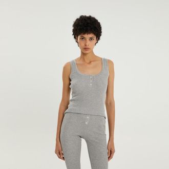 1989 STUDIO Light grey Waffle tank top