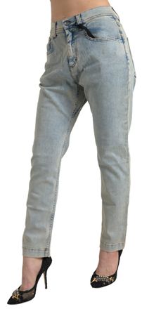 Dolce & Gabbana Womens Blue Washed Cotton Mid Waist Skinny Jeans Elastane Clothing