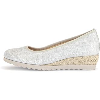 Gabor Elegante Lizard Bianco/Oro Wedges - - Shoes - Damen - Wei&szlig; - 38 EU