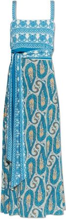 Etro Femme, Robes, Bleu, Taille: 36 FR Robe &agrave; motifs avec &eacute;charpe d&eacute;corative