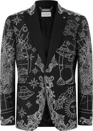 Philipp Plein Homme, Vestes, Noir, Taille: 7XL Blazer Stones Zodiac