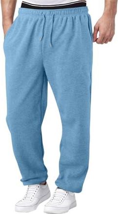 Generic Pantalon Jogging Homme Mode Sport Décontracté Pantalon en Lin Baggy Casual Taille Élastique Homme Sweatpants avec Poches Bleu Royal