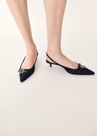 Mango Chaussures en jean ouvertes &agrave; larri&egrave;re boucle bleu marine - Femme - 35 - MANGO