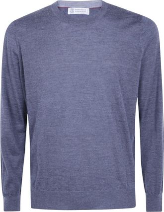 Brunello Cucinelli Homme, Pulls, Bleu, Taille: 3XL Pulls &agrave; col rond