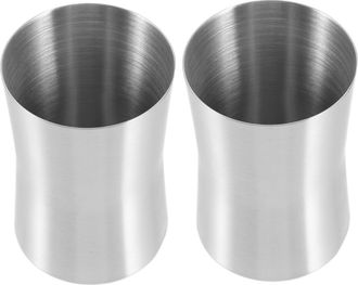 Garneck 2stücke Edelstahlbecher Für Mundspülung Badezimmer Organizer Mit Trinkbechern Wiederverwendbar Für Reisen Robust Und Modern Designed
