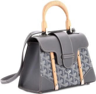 Goyard Structured Saigon Top Handle Bag Coated Canvas with Leather Mini satchel - Grau