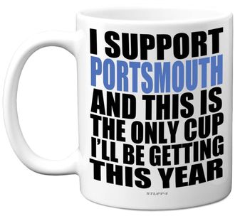 Stuff4 Lustige Fu&szlig;ball-Tasse, Geschenk f&uuml;r Portsmouth-Fans - Footy Only Tasse - Witz, Weihnachten, Geburtstag, Geschenk f&uuml;r Sohn, Vater, Bruder, Onkel, Kolle