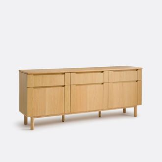 La Redoute Interieurs Buffet Placage Ch&ecirc;ne 3 Portes 3 Tiroirs Bellita