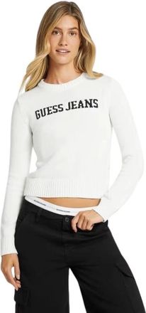 Guess Femme, Pulls, Blanc, Taille: 42 FR Tricots Ras du Cou