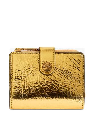 Etro portefeuille en cuir &agrave; fini lamin&eacute;
