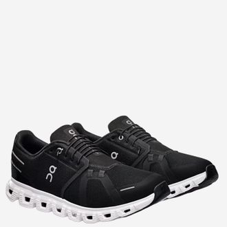 On Running Womens Cloud 6 Sneakers Black Recycled Polyester Trainers
