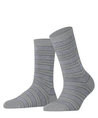 Falke Damen Socken Stripe Uniform W So Baumwolle gemustert 1 Paar, Grau Silver 3203, 35-38
