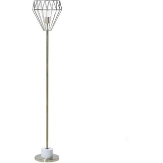 Beliani Lampadaire Filaire Type Cage Couleur Bronze en M&eacute;tal Id&eacute;al pour Ampoule Filament E27 Max 60W &Eacute;clairage Tendance pour Salon Industriel Urbain Beliani