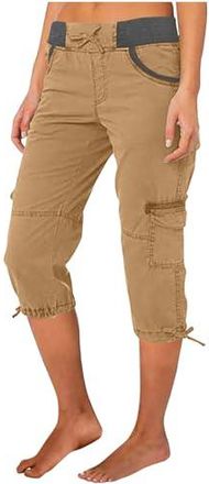 Generic Pantalon de Sport Femme, Large Pantalons 3/4 élastique Léger Respirant Pantaloncourt Femmes ÉTé décontractés de Jogging avec Poche Fluide Taille Haute