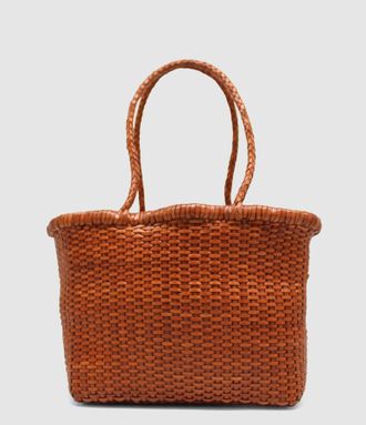 Dragon Diffusion Sac B Weave Basket Small Cuir Tan