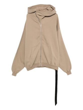 Rick Owens hoodie asymétrique Megamountain à fermeture zippée - Tons neutres
