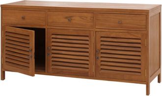 Hhg Teak-Badezimmerkommode 776, Badschrank Waschtisch, hochwertiges B-Grade-Teak (Kernholz, 20-30 Jahre), 81x155x50cm