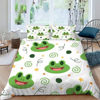 Generic Bettw&auml;sche 135x200 Fr&ouml;sche Bettw&auml;sche Sets Zeichentricktiere Bettenset 3D Druck Weich Microfaser Kinderbettw&auml;sche mit Rei&szlig;veschluss und 2 Kissenbezug 