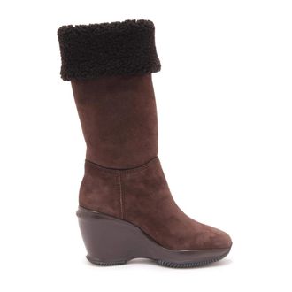 Hogan Attraktiver Lederkn&ouml;chelstiefel in Dunkelbraun - - Shoes - Damen - Braun - 35 1/2 EU