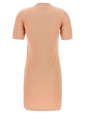Fendi FF Jacquard Knit Dress - Beige