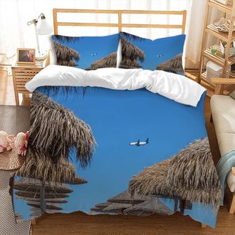 Generic Bettw&auml;sche 135x200 cm Resort 3 Teilig Bettbezug 135 x 200 Jungen and M&auml;Dchen Bettw&auml;sche-Sets 3D Weiche Mikrofaser Bettbezug Set mit Rei&szlig;verschluss + 2