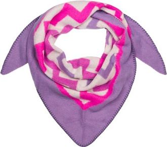 styleBREAKER Femmes XXL Web écharpe triangulaire avec motif zigzag coloré, écharpe triangulaire, écharpe dhiver chaude et douce, tissu 01020049, couleur:Lilas-rose