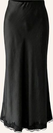 Oui Satinrock Mit Spitze schwarz