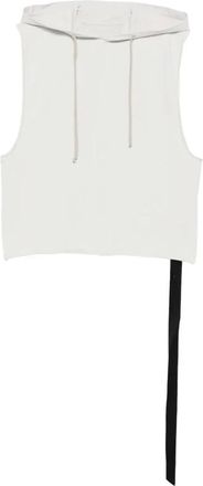 Rick Owens Homme, Sweatshirts et sweats &agrave; capuche, Blanc, Taille: S Top Tunique &agrave; Capuche