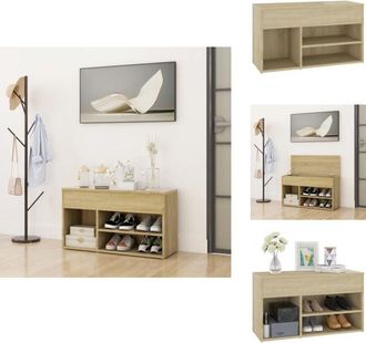vidaXL Schuhbank Sonoma-Eiche 80x30x45 cm Holzwerkstoff - Schuhbank - Schuhregal - Aufbewahrungsbox - Garderobe - Wohnzimmerm&ouml;bel