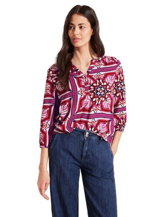 Street One Damen A321326 Print T-Shirt, Magnolia pink, 40