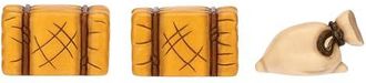 Thun Thun - Set Heuballen und Heuballen - Keramik - Kollektion Klassische Krippe - Sack 5,4 x 3,2 x 3 - Heuballen 5,2 x 2,8 x 3,3 cm