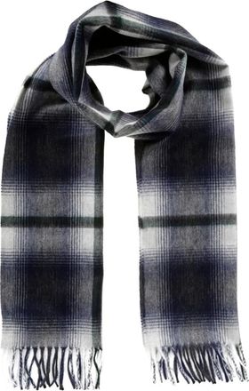 Begg x Co écharpe frangée à carreaux - Bleu