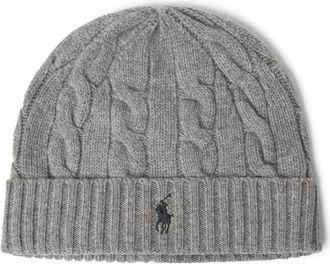 Polo Ralph Lauren Bonnet en laine et cachemire gris Polo Ralph Lauren