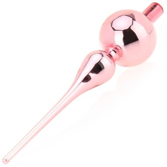 Com-Four Weihnachtsbaumspitze glänzend - Christbaumspitze aus echtem Glas für Weihnachten - Tannenbaumspitze für den Christbaum (28cm - Lotus Glanz)