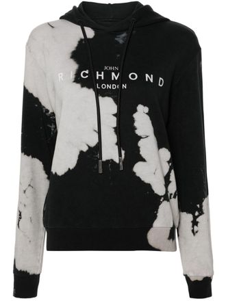John Richmond hoodie en coton &agrave; logo imprim&eacute; - Gris