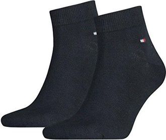 Tommy Hilfiger Homme Th Men Quarter 2p Chaussettes, Blue (Dark Navy), 43-46 EU