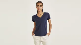 Dockers Favorite V-Neck Tee Shirt, Slim Fit