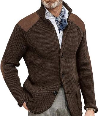Generic Cardigan l&eacute;ger en tricot &agrave; manches longues boutonn&eacute; pour homme pour le printemps et lautomne, c8, 4XL
